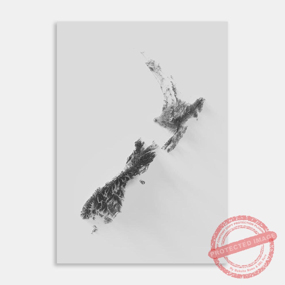 New Zealand Topography Art Print By Hamish Visser - Art Collective