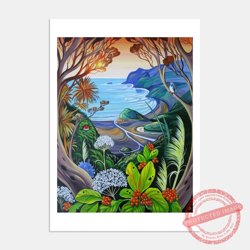 Anawhata Beach View Art Print By Irina Velman - Art Collective