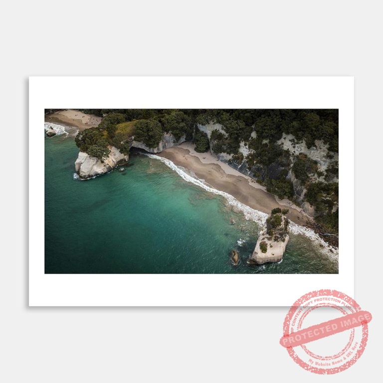 Cathedral Cove From Above Art Print By Jeff Michaels - Art Collective